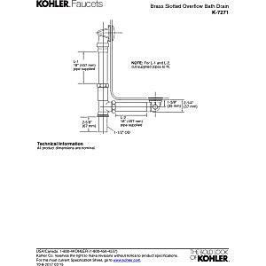 KOHLER Clearflo Brass Slotted Overflow Bth Drn