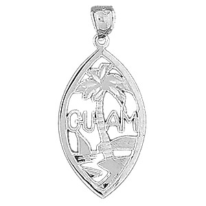 Jewels Obsession Guam Pendant | Sterling Silver 925 Guam Pendant - 39 mm