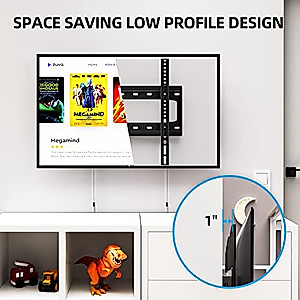 HOME VISION TV Wall Mount Fixed, Low Profile TV Mount, Wall Mount TV Bracket for Most 26-55 inch TVs with Max VESA 400X400mm up to 99lbs Fits 16'' Wood Studs, Quick Release Lock