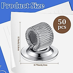 Colarr 50 Pieces Metal Pen Holder Clips Self Adhesive Pen Pencil Organizer with Adjustable Spring Loop Manganese Steel Pen Clip for Whiteboard Refrigerator Erase Board and Bulletin Board Map (Silver)
