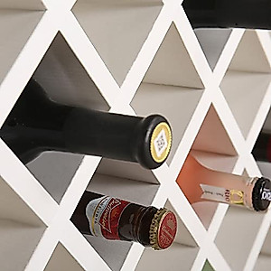 Gdrasuya10 Wine Rack Countertop for 10 Bottles, White Free Standing Wine Rack Tabletop Wooden Wine Storage Holder Display Rack Wine Bottle Shelf