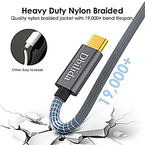 Dbilida VESA Certified 8K USB C to DisplayPort 1.4 Cable 6.6 ft, Support 8K@60Hz, 4K@240Hz 165Hz, 2K@240Hz, [Thunderbolt 4/3 Compatible] 32.4Gbps for iPhone 15/Plus/Pro/Pro Max, MacBook Pro M1 M2,etc