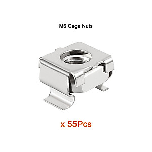 uxcell 55 Pack, M6 Cage Nut, 304 Stainless Steel for Server Shelf Cabinet