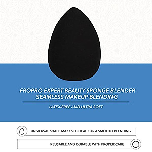 ForPro Expert Beauty Sponge Blender, Premium Makeup Sponge, Latex-Free, 100% Vegan & Cruelty-Free, Black