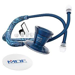 MDF Instruments Starry Night ProCardial Cardiology Stethoscope, Lightweight Titanium, Adult, Dual Head, Starry Night Tube, Titanium Blue, Capridium Chestpiece-Headset, MDF797TSNCD