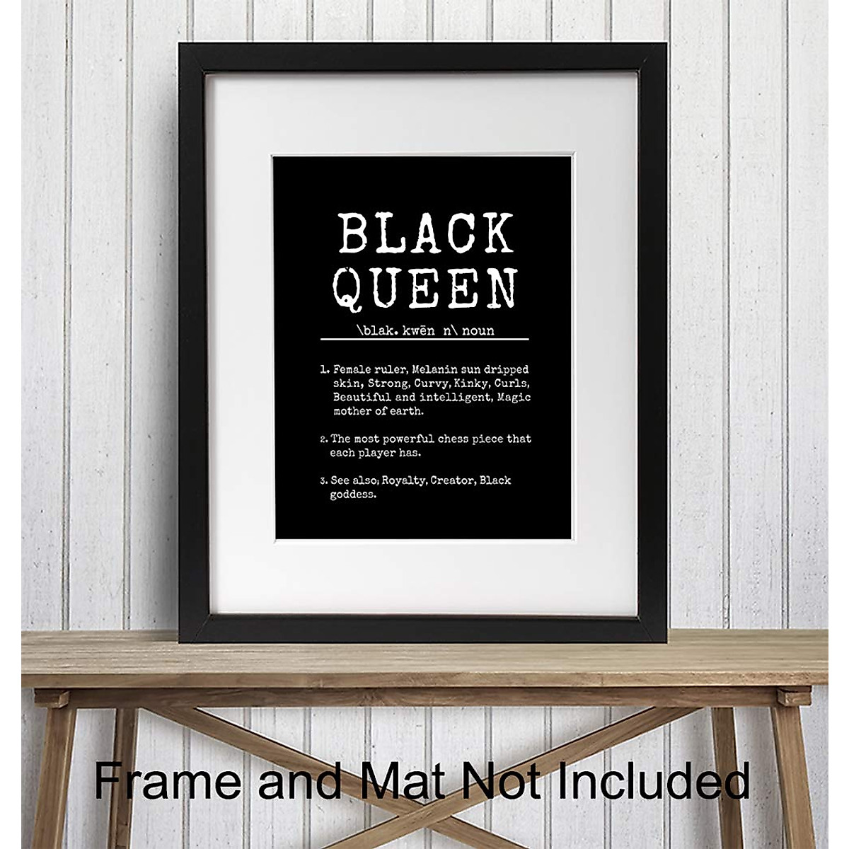 Empowered Black Women Wall Art - African American Women Wall Decor - Black Woman Poster - 8x10 Motivational Inspirational Decor - Positive Quotes Decoration - Encouragement Gifts for Girls, Teens