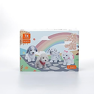 OR OR TU Walking Barking Toy Dog with Remote Control Leash, Plush Puppy Electronic Interactive Toys for Kids, Shake Tail,Pretend Dress Up Realistic Stuffed Animal Dog Age 3 4 5+ Years Old Best Gift