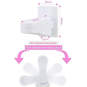 Platinray Door Knob Handle Child Proof,3M Adhesive Door Lever Lock Child Proof for Kids&Pets, Non-Destructive Removal Child Locks for Door, Faucet, and Cabinets