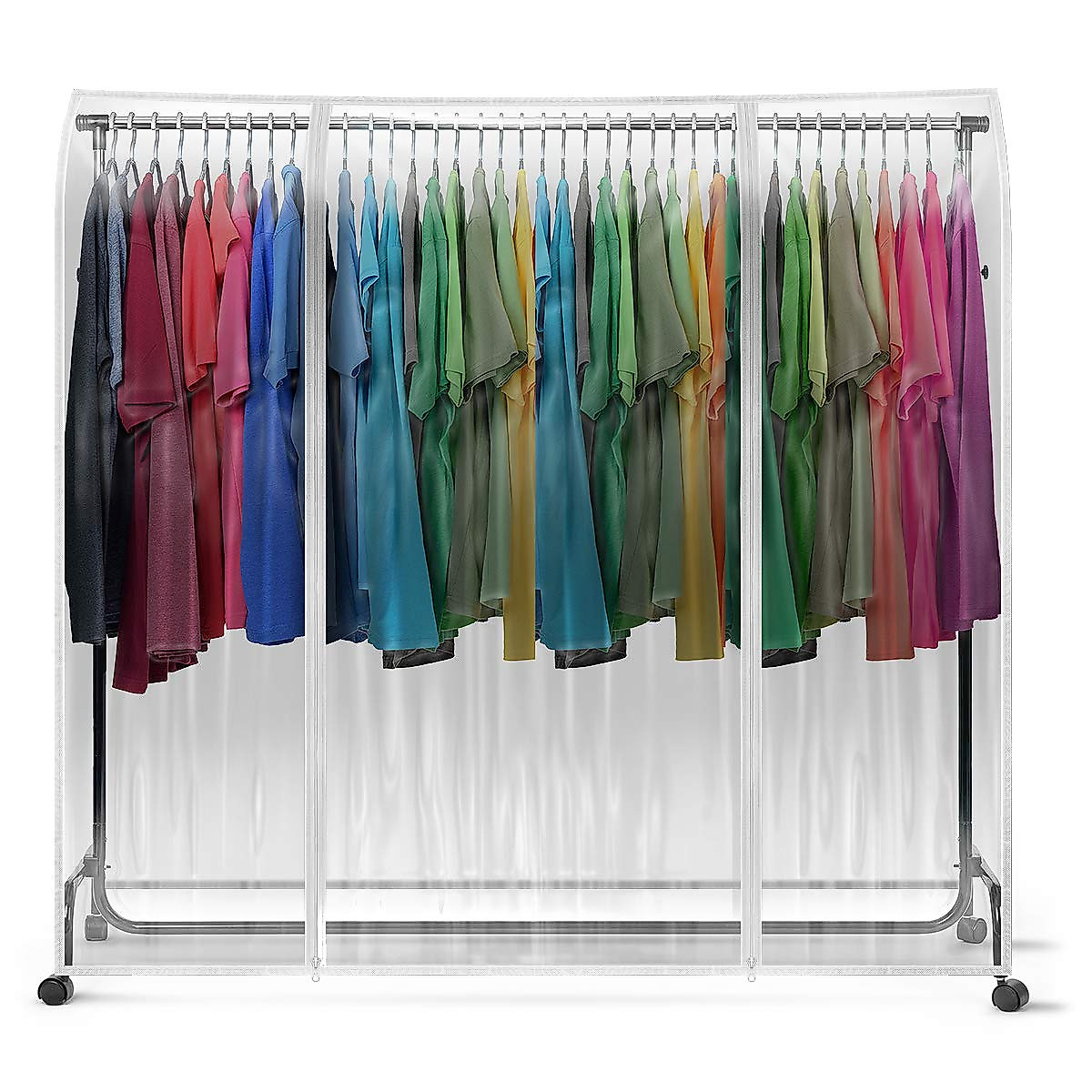 Sorbus Garment Rack Cover - 6 Ft Transparent Clothes Rail Cover, Garment Coat Hanger Protector Clothing Storage for Dresses, Suits, Coats, and more