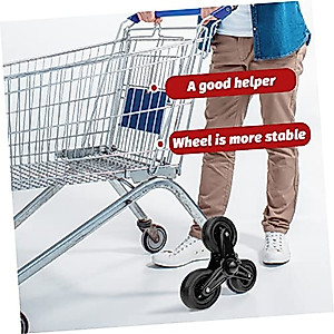 CLISPEED 1 Pair Shopping Wheel Luggage Cart Wheels Trolley Wheels Truck Climbing Wheel Stair Climbing Cart Wheels Replacement Caster Shopping Cart Casters to Rotate Iron Stem Vegetable