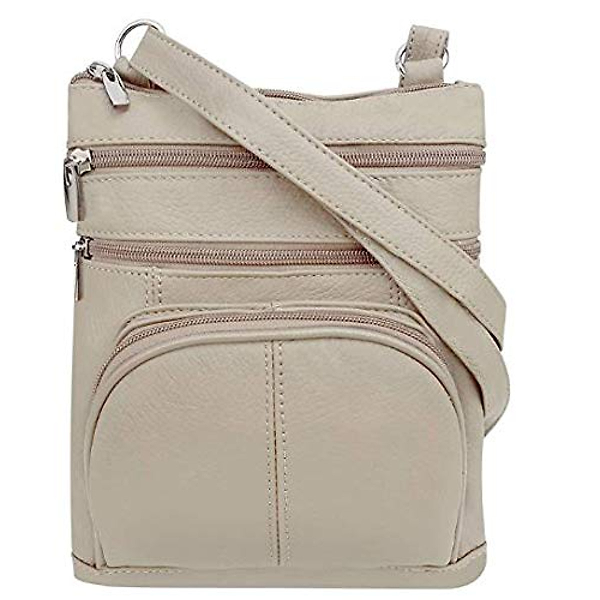 Leather Small Crossover Cross Body Bag Long Over the Shoulder Sling Women's Purses and Handbags Cellphone Purse (Beige Cross Body Bag)