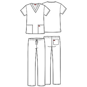 Dickies Men & Women Top and Pant Scrubs Set Plus Size DKP520C, 3XL, Ciel