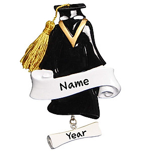 Personalized Graduation Gown Christmas Ornament 2022 | Christmas Decoration Ornament | Custom Writing Names Ornament