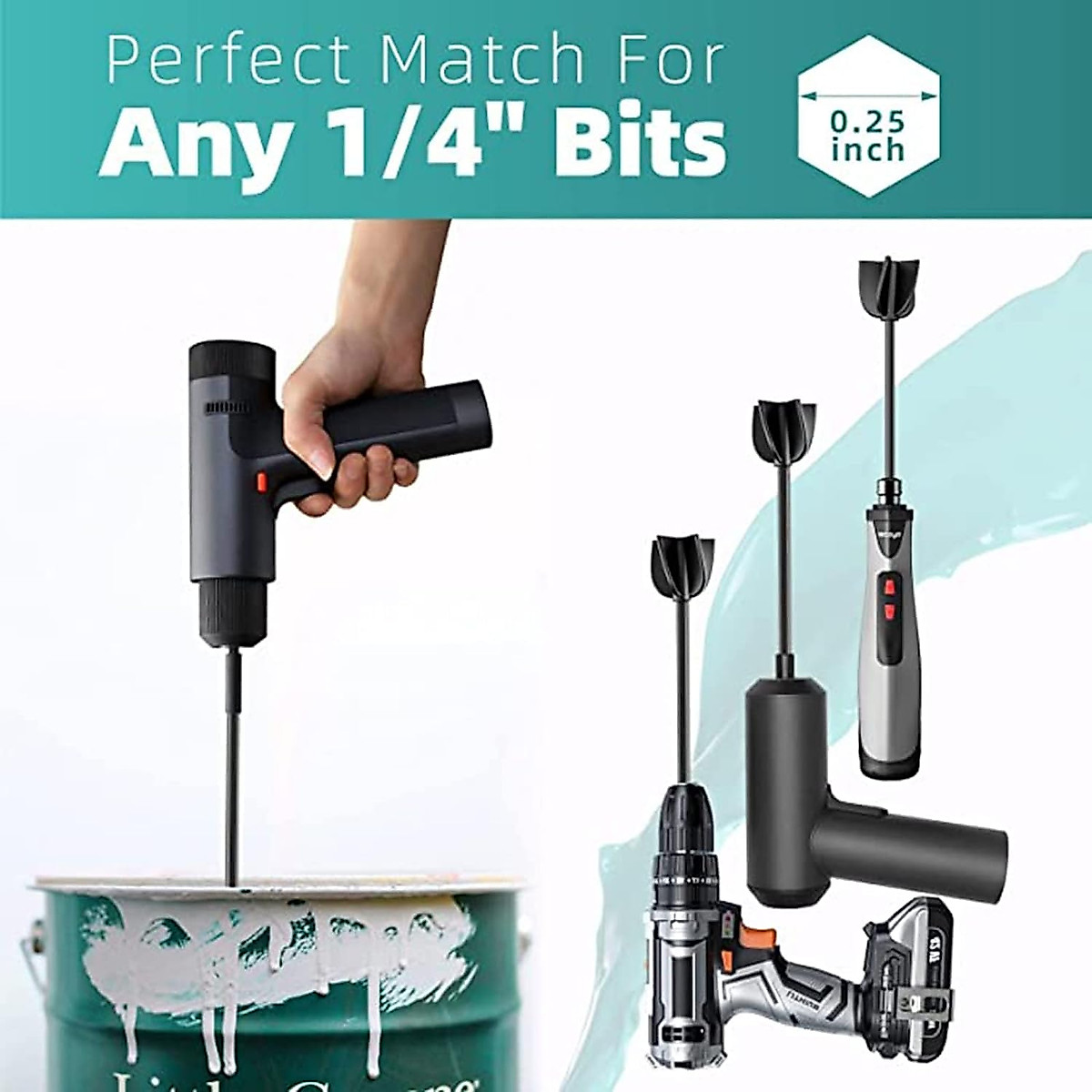 White Helix Paint Mixer Drill Attachment Epoxy Mixer Paddle Mixer for Plaster Mixer Used with Drill to Mix Plaster, Cement, Jointing, Render Whisk, Paint Whisk Compound Mixer