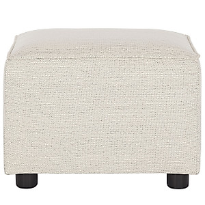 Evolur Holland Upholstered Ottoman in Thunder, Foot Rest Stool for Nursing Moms, Tool-Free Assembly, Made for Every Décor