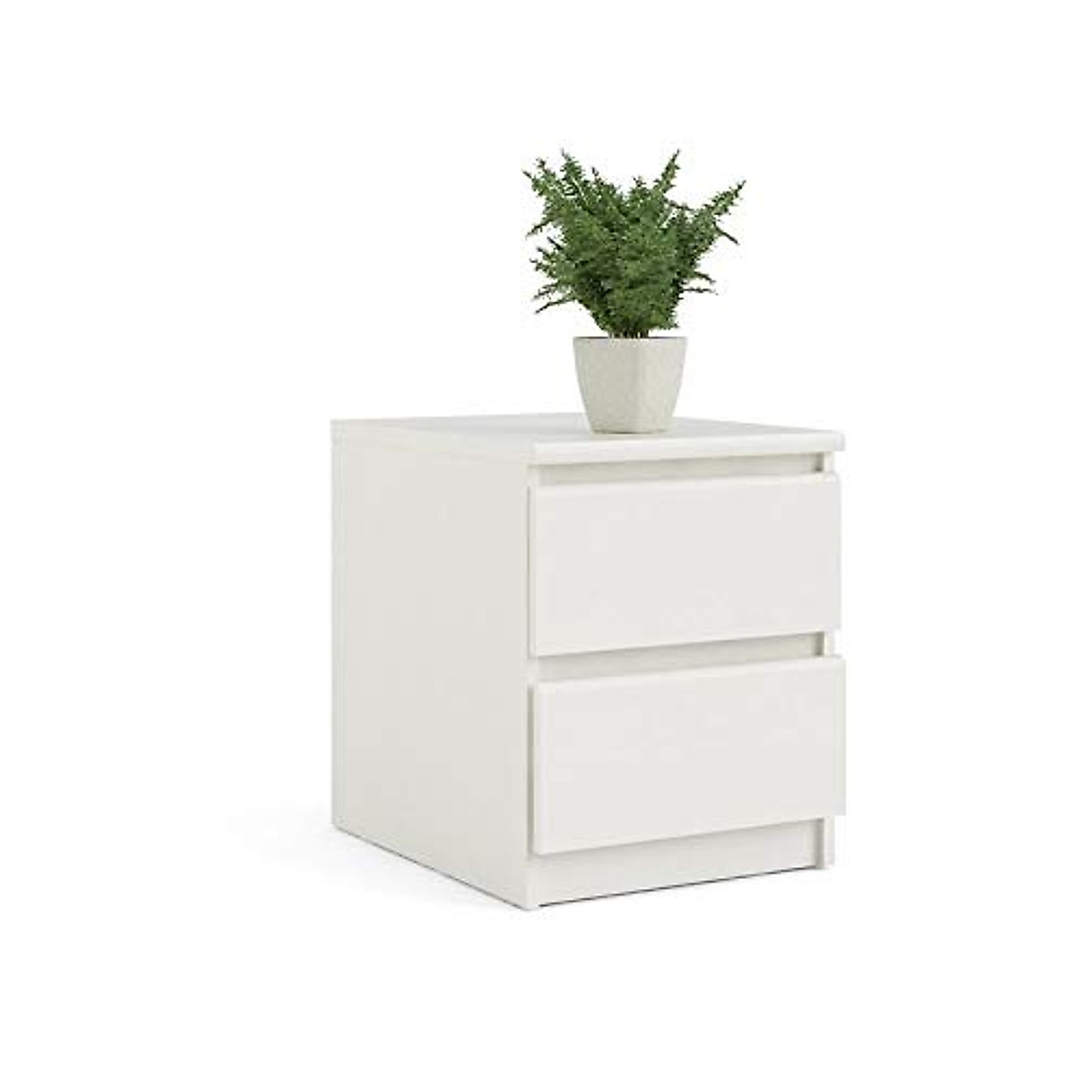 Tvilum Scottsdale 2 Drawer Nightstand, 15.91 in x 19.69 in x 19.49 in (D x W x H), White Woodgrain