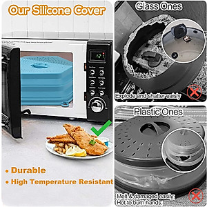 2 in 1, Silicone Microwave Food Cover & Mat - Vented Collapsible Medium Microwave Cover, Splatter Guard Cover Lid, Kitchen Gadget for Food & Meal Prep, Heat-resistant, Dishwasher-Safe, BPA-Free,