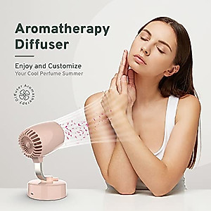 Elingmor Desk Fan, Turbo Force Tabletop Fan with Aromatherapy Diffuser, 120 Degree Pivoting Head, Portable Quiet 4-speed Air Circulator Fan, Samll but Powerful, for Bedroom Home Office