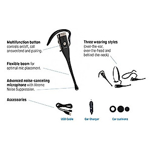 VXi BlueParrott 203320 Xpressway II Convertible 93 Percent Noise Canceling Bluetooth Headset