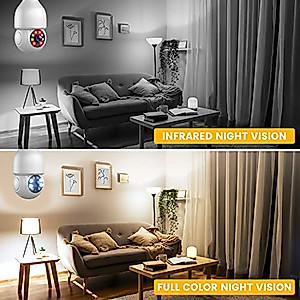 4 Pack Lightbulb Security Camera Wireless Outdoor, 1080P WiFi Light Socket Security Cameras Indoor, Lightbulb Camera WiFi Outdoor with Color Night Vision, Auto Motion Tracking, App Remote, 2-Way Talk