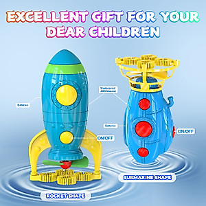 Bubble Gun for Kids - Bubble Machine Gun in Submarine&Rocket Shaped with 2 Bottles of Bubble Solution, Automatic Bubble Gun for Toddlers, Toy Gift for Boys and Girls(2 Pcs)