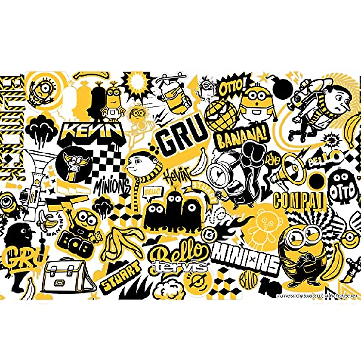 Tervis Triple Walled Minions - Yellow Stickers Insulated Tumbler Cup Keeps Drinks Cold & Hot, 20oz, Stainless Steel