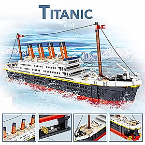 BIDIUTOY Titanic Model Building Blocks Set, Ideal Collection Decoration Educational Toys Architecture Model Ship Building Kit, Gift for Adults& Kids (1288pcs)
