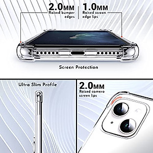 Shields Up Designed for iPhone 14 Plus Case, Minimalist Wallet Case with Card Holder (3 Cards) and Ring Kickstand/Stand, [Drop Protection] Slim Protective Cover for iPhone 14 Plus (6.7 inch) - Clear