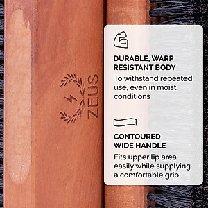 ZEUS Palm Beard Brush, Soft Boar Bristle Beard & Mustache Brush for Men, Detangles & Smooths Facial Hair (Made in Germany) G92