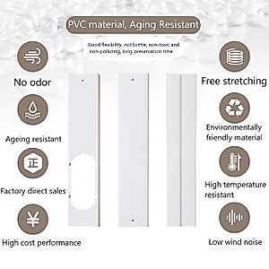 ASKAWTE 2PCS Air Conditioner Window Sealing Plate,Portable Air Conditioner Window Vent Kit, Adjustable Length Portable Ac Vent Kit, Window Slide Kit Plate for Portable Air Conditioner