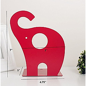 Leoyoubei Vintage Bookends with Felt Pads to Protect Bookshelf Bookcase Non-Slip Heavy Steel Elephant 1 Pairs White