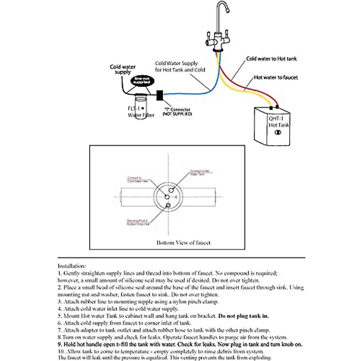 Westbrass D2051HFP-07 Hot Water Dispenser, 10", Satin Nickel