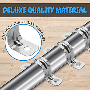 OhLectric 2 Hole 3/4 Inch Pipe Strap - Reinforced Rib for Extra Strength - Zinc-Plated Steel Pipe Strap Clamp for EMT Conduit - Snap-On Installation - Pack of 50; OL-72853