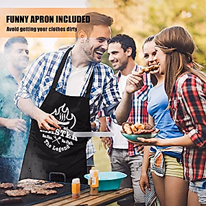 Blackstone Grill Accessories Set for Griddle, MUJUZE Blackstone Grill Tools Set Gifts for Men-with Custom Apron, Stainless Steel Spatulas Set, Teppanyaki and Camping Grill Accessories