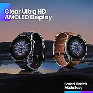 Amazfit GTR 3 Pro Smart Watch for Men,12-Day Battery Life, Alexa Built-in, Bluetooth Call & Text, GPS & 150 Sports Modes, 1.45”AMOLED Display, Fitness Watch with SpO2 Heart Rate Tracker, Black