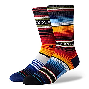 Stance mens Crew Curren St Crew Socks, Red, Medium US