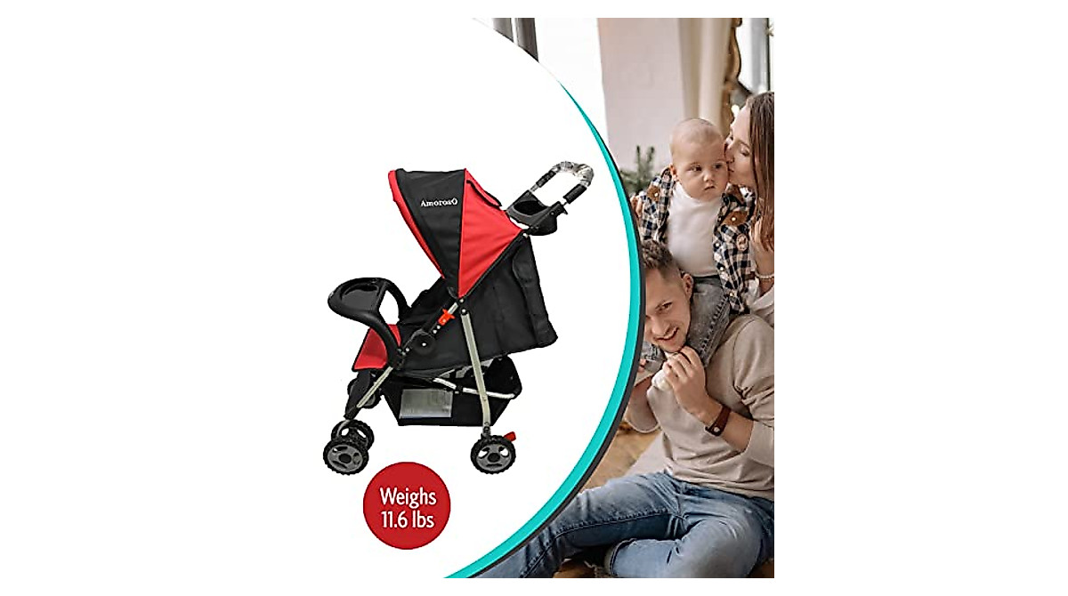 AmorosO Single Stroller - Lightweight & Convertible Baby Stroller