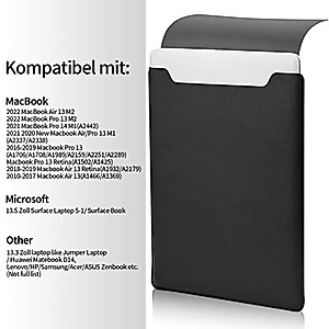 13.3-14" Laptop Sleeve, Padded Laptop Case, Thin Portable Versatile Laptop Case Bag Compatible with Laptop 2022 Pro 14 inch/2015 Pro 13.3 inch/2015 Air 13.3 inch (Black)