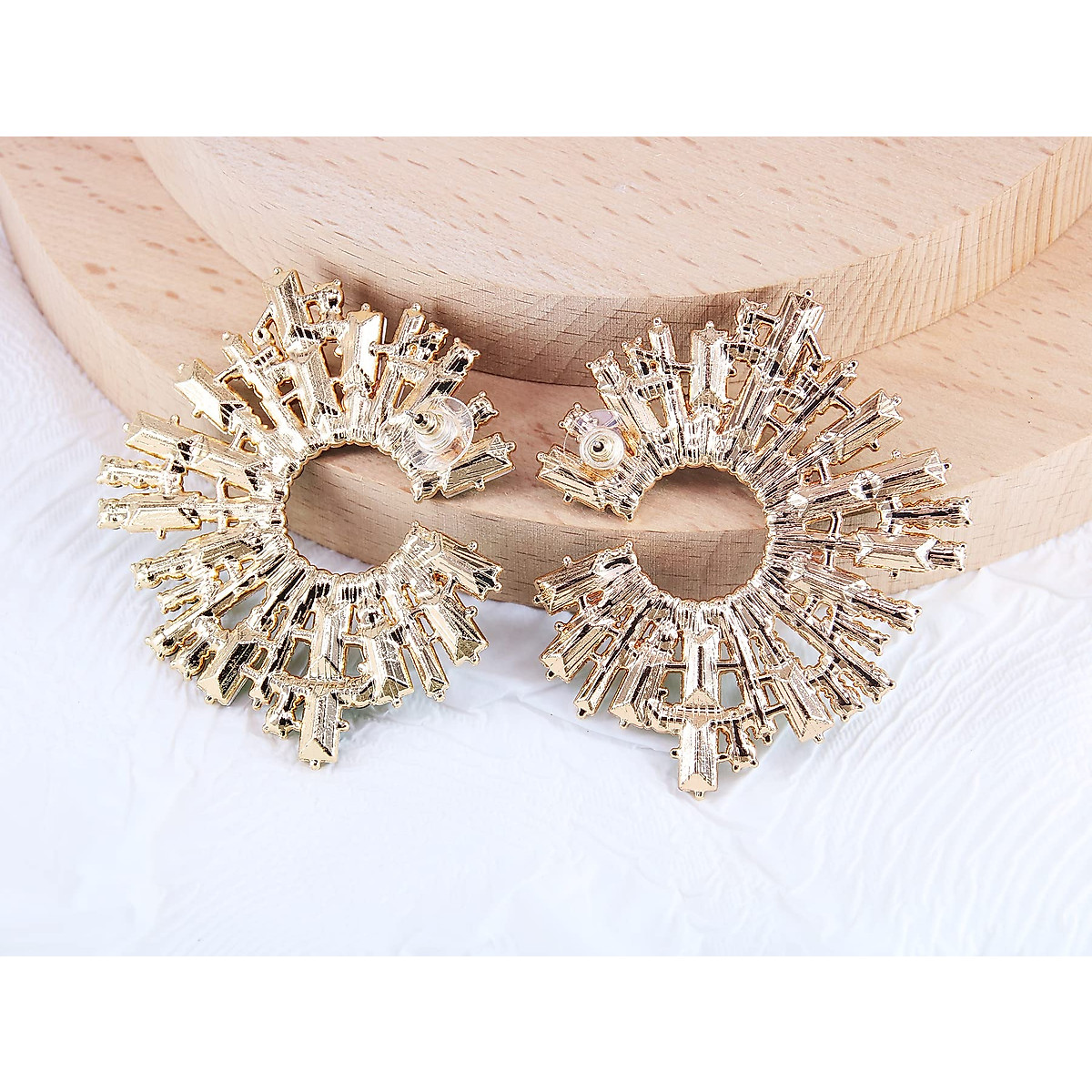 BiBeary Statement Earrings for Women Round Fashion Bohemian Pave Crystal Fashion Prom Party Pageant