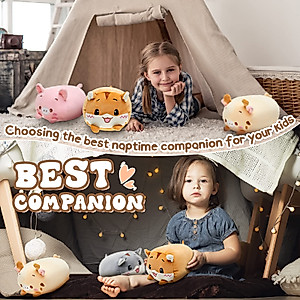 9 Pieces Christmas Plush Toys Set 8 Inch Elephant, Deer Hamster Panda Pig Dinosaur Plush Stuffed Animals Cuddly Cute Body Pillow Soft Cartoon Hugging Toy for Boys Girls Xmas Gift Bedding,sleeping