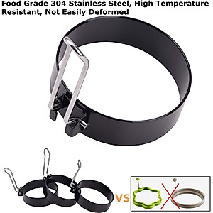 Egg Ring, Round Professional Pancake Mold, Egg Cooker Rings For Cooking, Stainless Steel Non Stick Round Egg Ring Mold For Fried Egg, Pancakes, Sandwiches 4PCS (4 PCS)