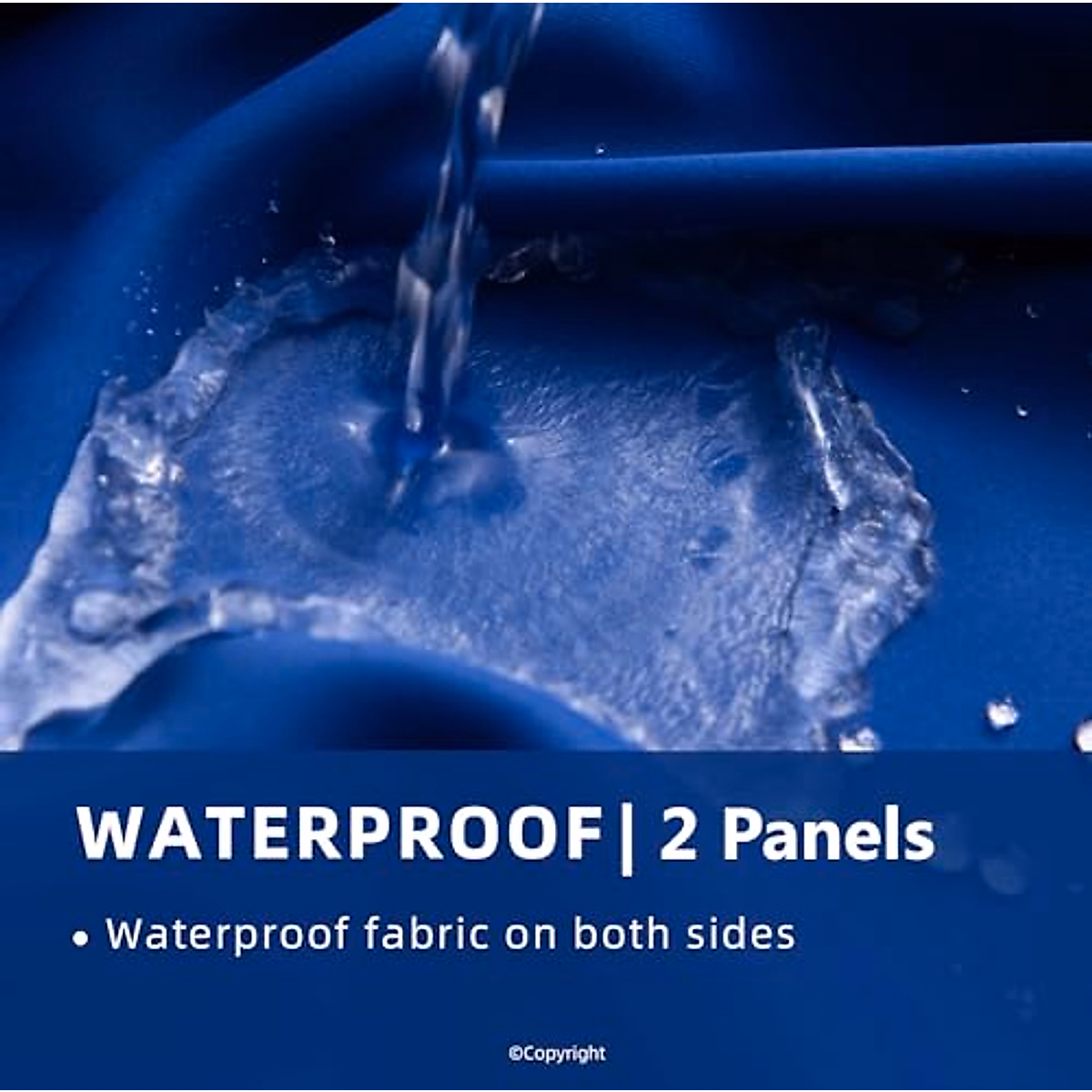 DIVA EN CAMINO DEC Outdoor Patio Curtain Waterproof Darkening Thermal Insulated Indoor Curtains for Bedroom, Porch, Living Room, Pergola, Cabana, W52 x L95, Royal Blue, Set of 2 Panels