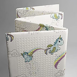 JumpOff Jo - Large Waterproof Foam Padded Play Mat for Infants, Babies, Toddlers, Play Pens & Tummy Time, Foldable Activity Mat, 70 in. x 59 in. - Fairy Blossom