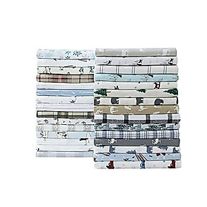 Eddie Bauer - Queen Sheets, Cotton Flannel Bedding Set, Brushed For Extra Softness, Cozy Home Decor (Dog Friends, Queen)