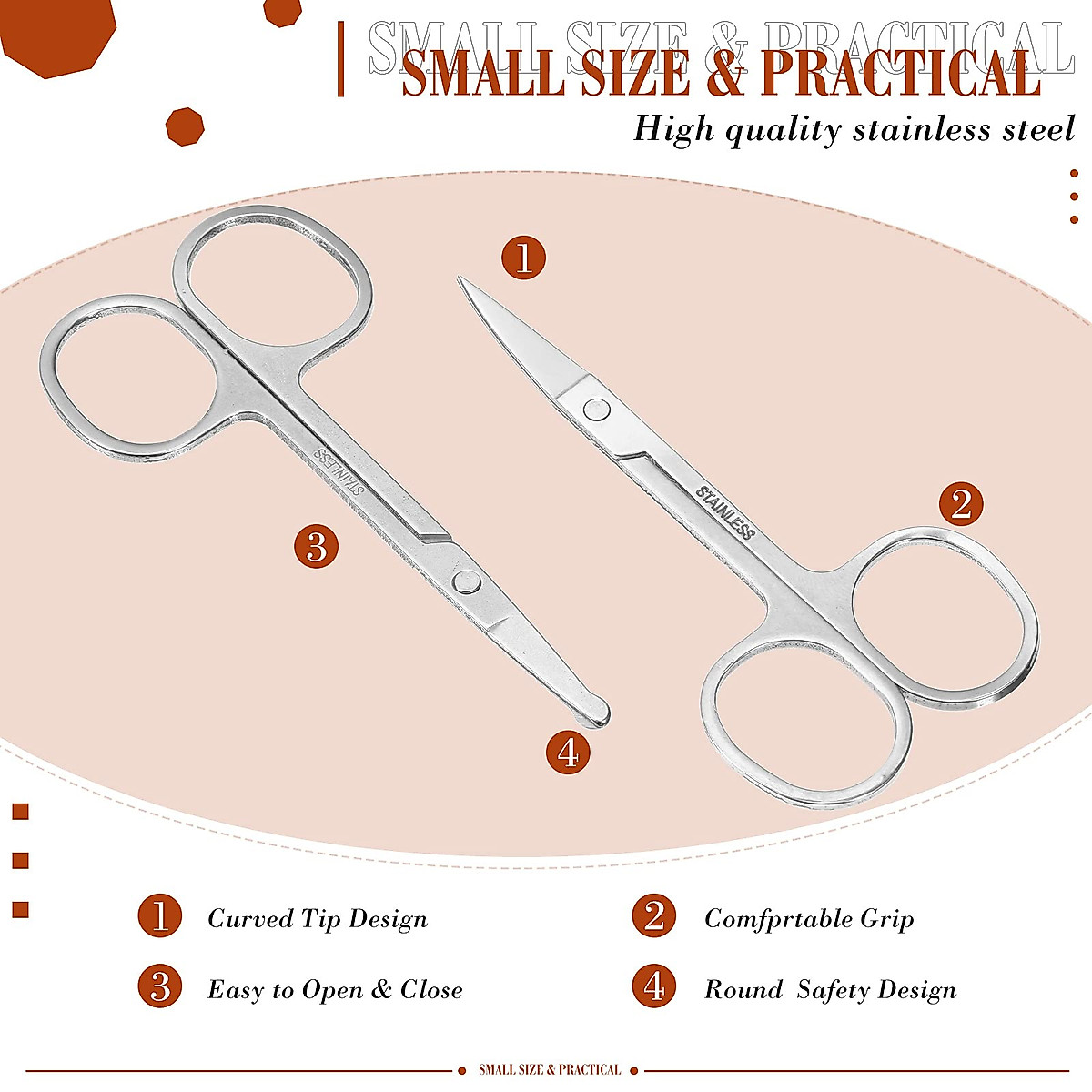 4 Pieces Nose Hair Tweezers Scissors Set Include Nose Hair Trimming Tweezers, Curved and Rounded Nose Hair Scissors, Precision Eyebrow Tweezers for Nose Hair, Eyebrows, Eyelashes, and Ear Hair