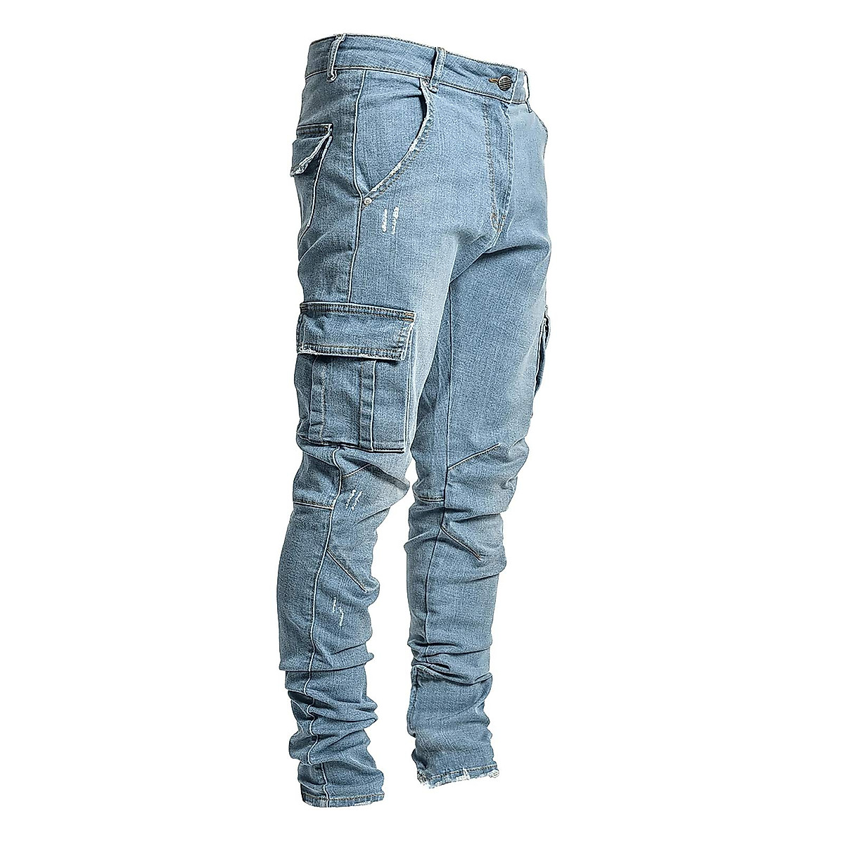 Pantete Mens Slim Fit Jeans 7 Pockets Stretch Skinny Denim Pencil Pants Nova Fashion