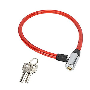 Bicycle Lock Cable, Cable Lock Widely Used Easy Operation Two Keys Portable Size for Gate for Motorcycle for Bike(red)