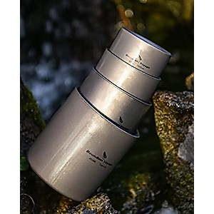 Boundless Voyage (120ML+180ML+300ML+450ML 4 in 1 Titanium Cup Double Walled Mug Lightweight Anti-scalding Drinkwear for Water Tea Wine Beer Fruit Juice Ti3032D