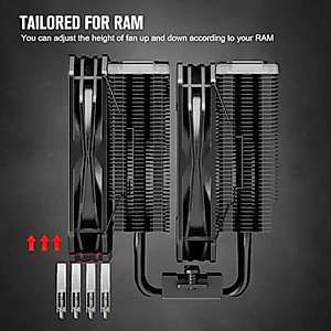 Vetroo U6PRO Dual Tower CPU Cooler - 220W TDP, 6 Heatpipes, Top ARGB Lighting, 130mm ARGB & PWM Fan - Compatible with Intel LGA 1851/1700/1200/115X & AMD AM5/AM4