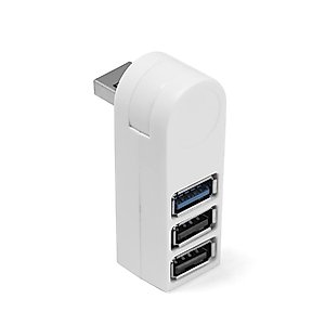 TXY Universal Mini Rotatable 1 Port USB 3.0, 2 Port USB 2.0 Hub High Speed Data Transfer Splitter Box Adapter USB Expander for PC Laptop (White)